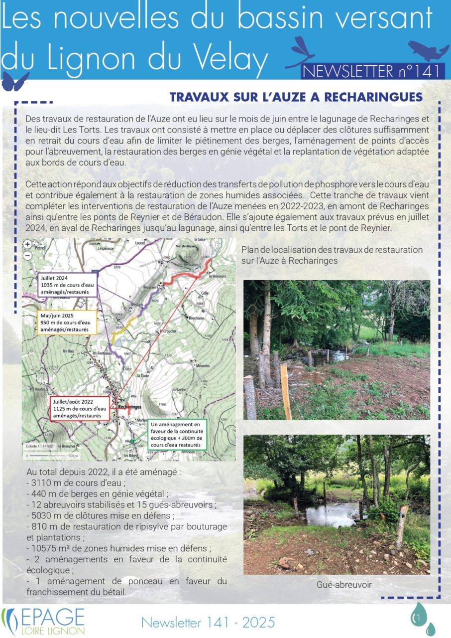 Newsletter n°141 : juillet-août 2025 - Epage Loire Lignon